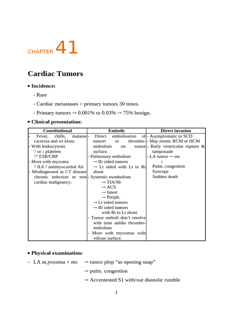 Cardiac Tumors | PDF | Cancer | Sarcoma