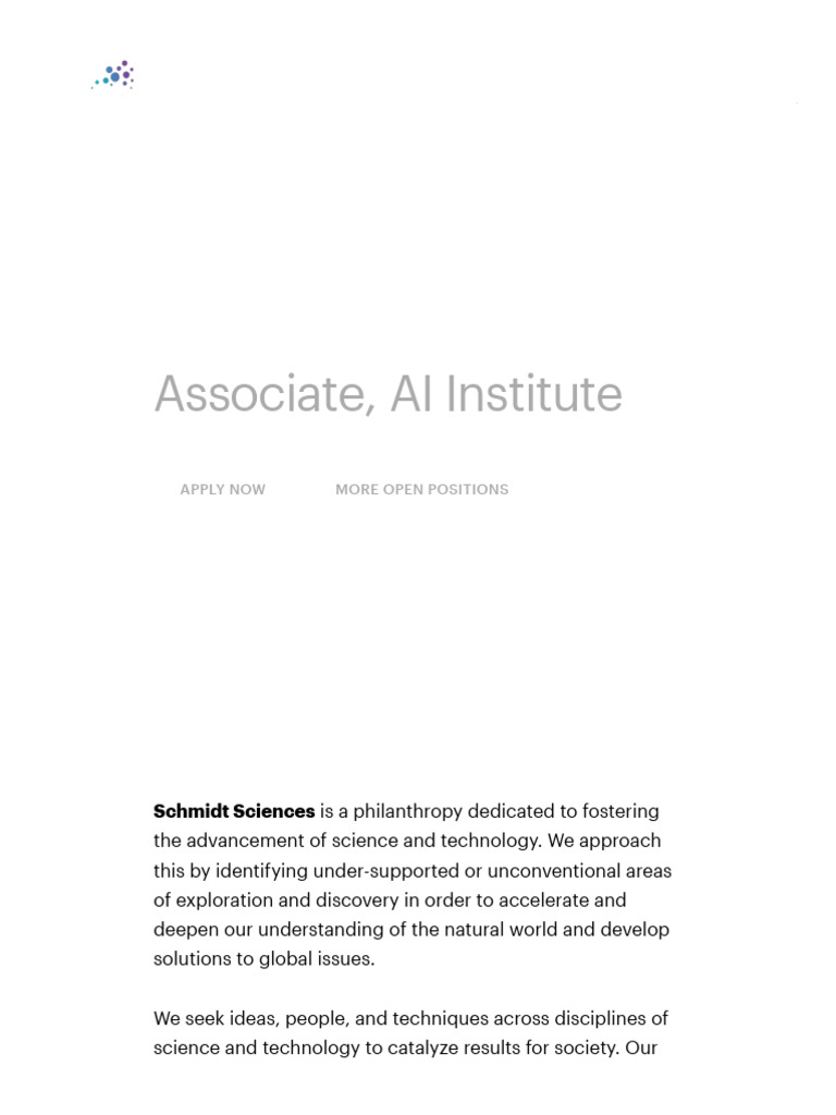 Schmidt Sciences | PDF | Artificial Intelligence | Intelligence (AI ...