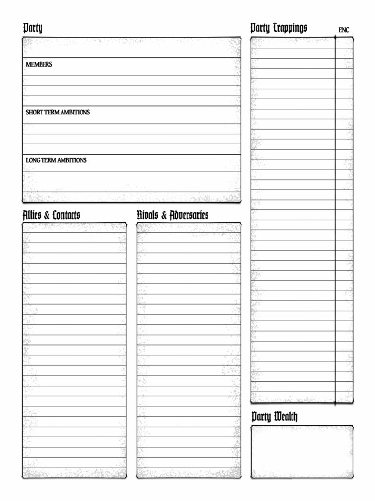 wfrp4 Dagobah Daves GM Sheets | PDF