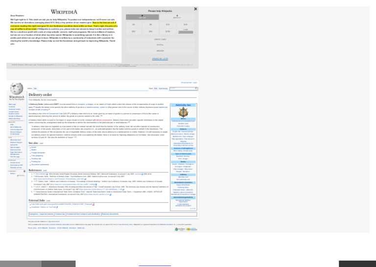 En Wikipedia Org Wiki Delivery Order | PDF | Wikipedia | Cargo