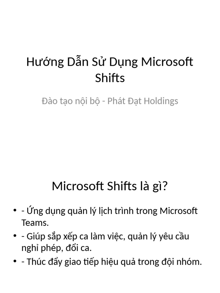 Huong_dan_su_dung_Microsoft_Shifts | PDF