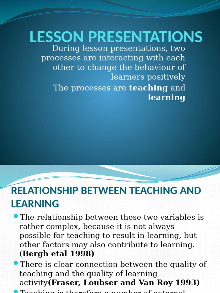 Lesson Presentations Advanced | PDF | Learning | Teaching Method