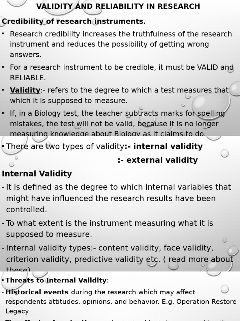 Unit 9 Validity and Reliability in Research | PDF | Validity (Statistics) | Psychology