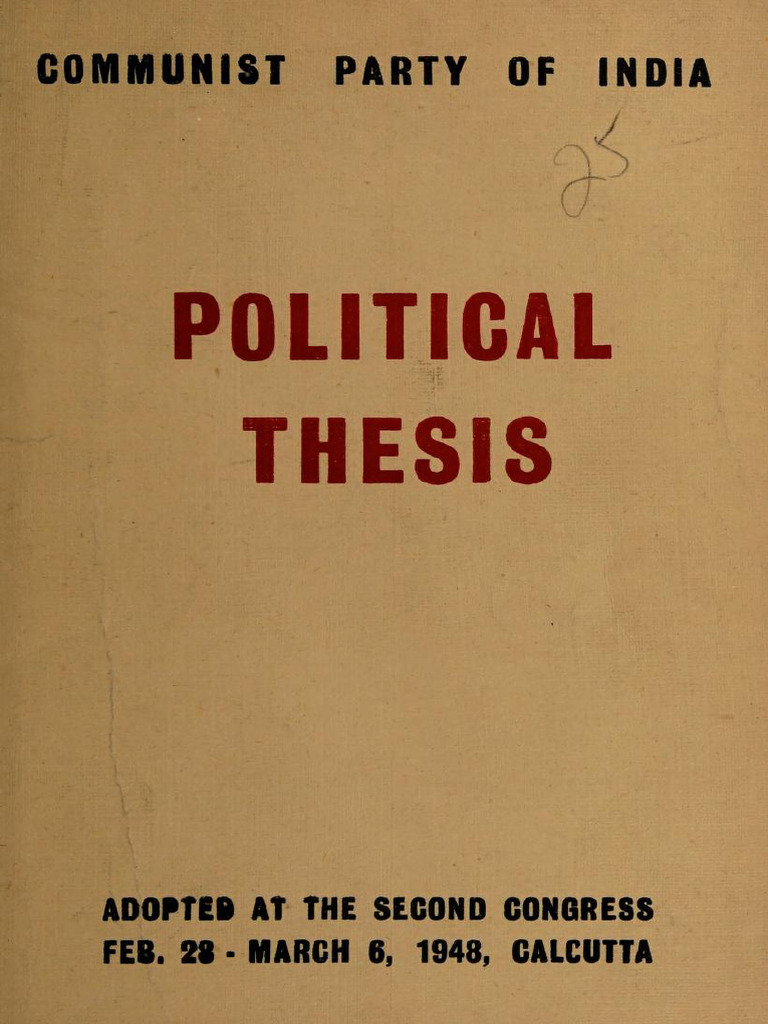 Political Thesis of The Communist Party of India | PDF