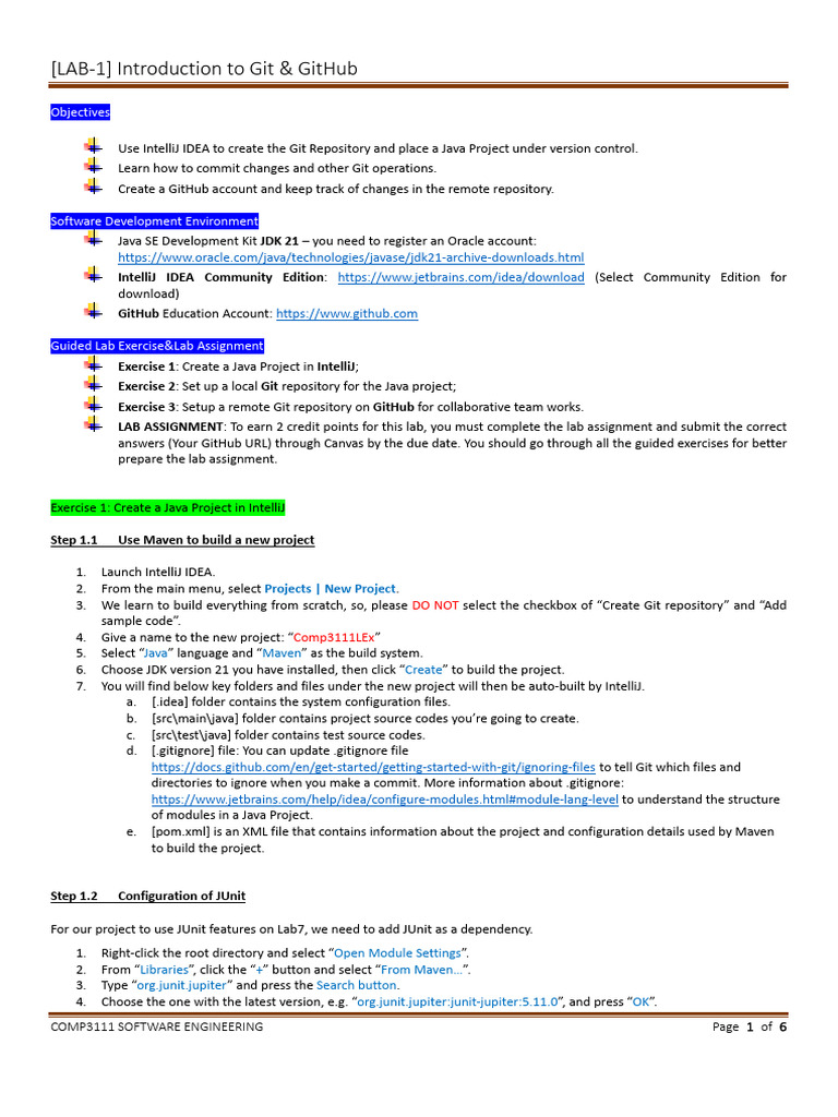 Comp3111 Lab1 WS 2024fall | PDF | Version Control | Software