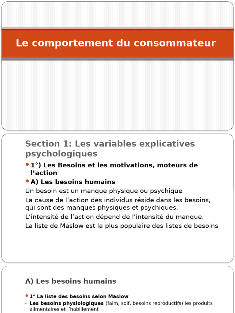Comportement du consommateur et motivations | PDF | Consommateurs ...