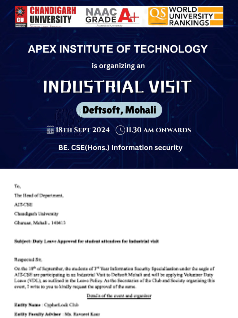 Industrial Visit DL | PDF