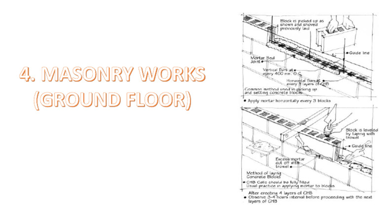Ground Floor Masonry Works Guide | PDF