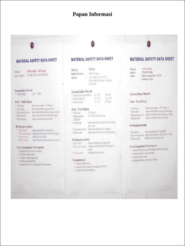 MSDS Information Board | PDF