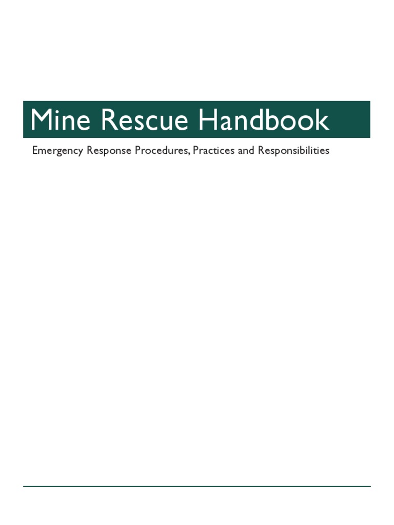 Mine Rescue Handbook | PDF | Emergency | Mining