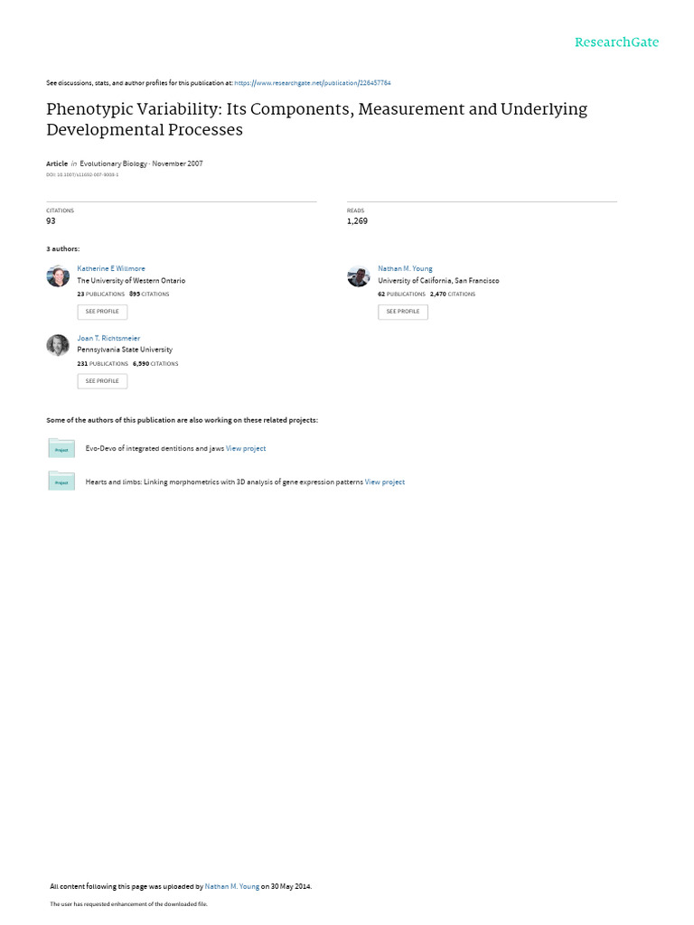 Phenotypic Variability Its Components Measurement | PDF | Phenotype ...