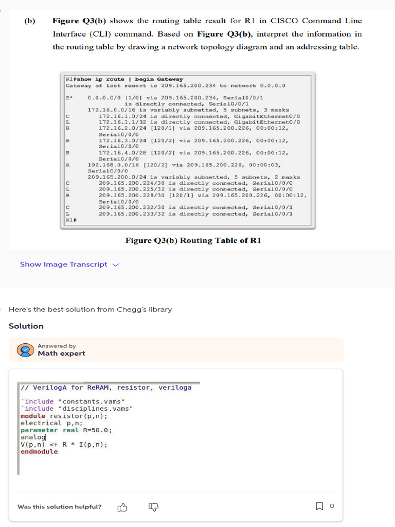 (B) Figure Q3 (B) Shows The Routing Table Result Fo... | PDF | Routing ...