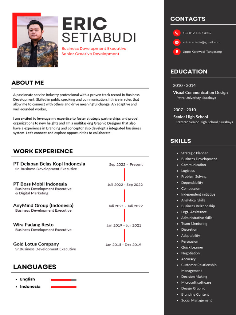 Eric Tjoa General Manager Marketing Resume | PDF | Sales | Marketing