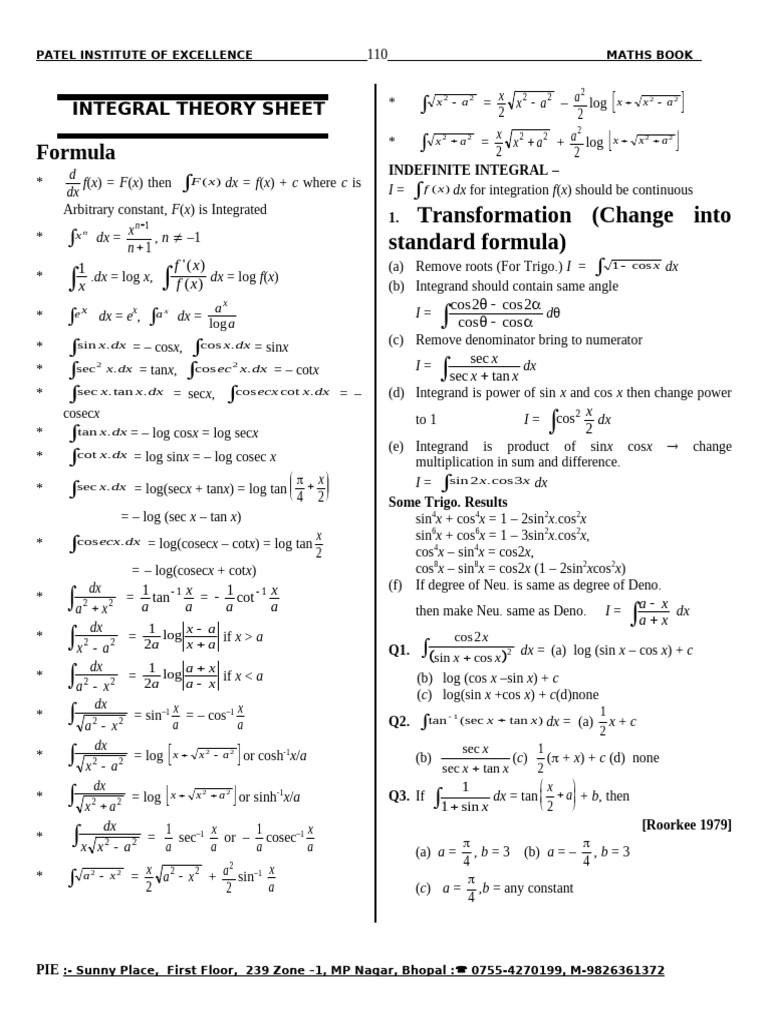 4.Integral | PDF | Mathematical Physics | Mathematical Relations