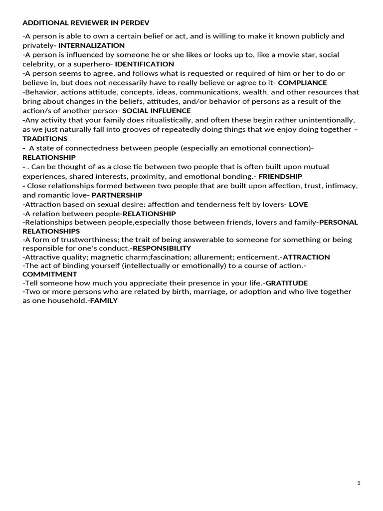 REVIEWER-IN-PERDEV | PDF