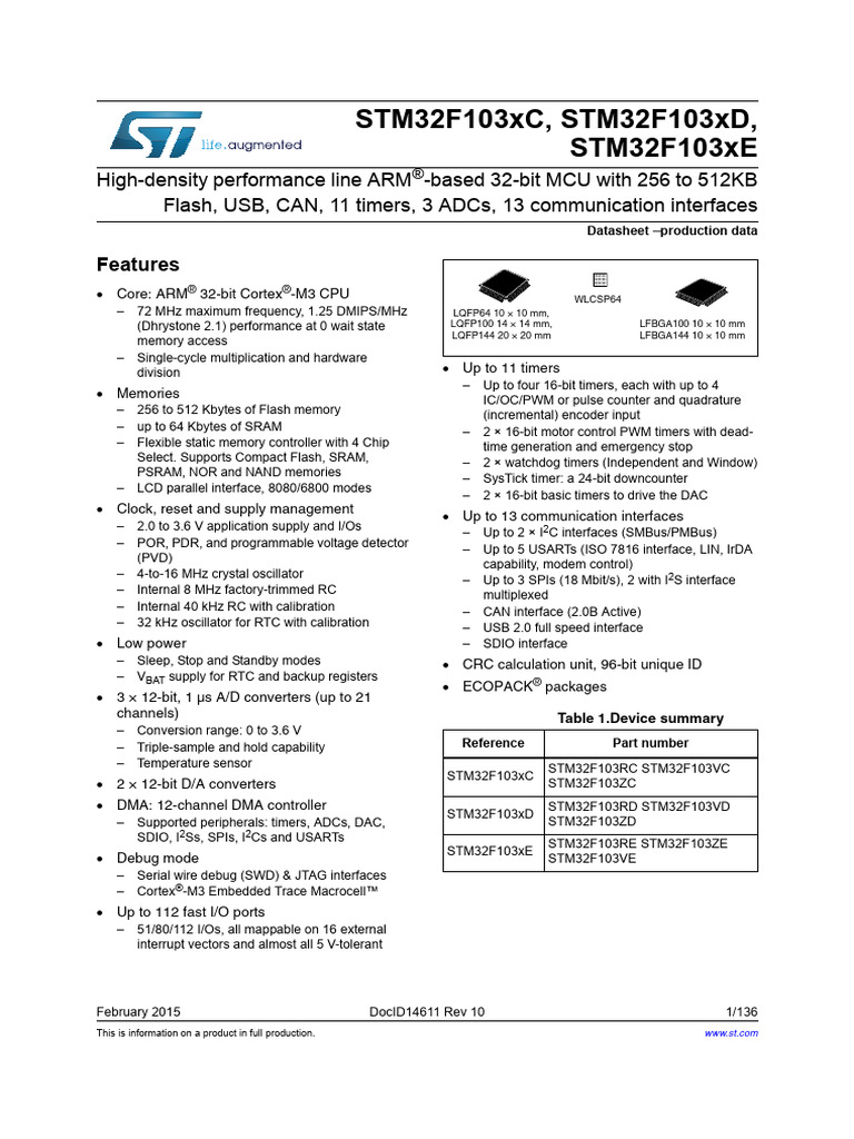 Stm32f103zet6 Pdf Electrical Engineering Computer Engineering