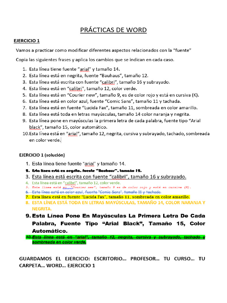 Práctica Inicial Word | PDF