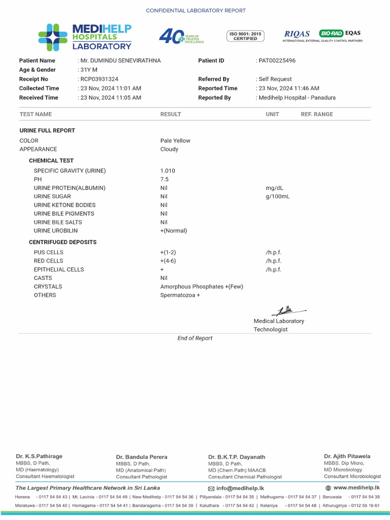 URINE FULL REPORT-RCP03931324 | PDF