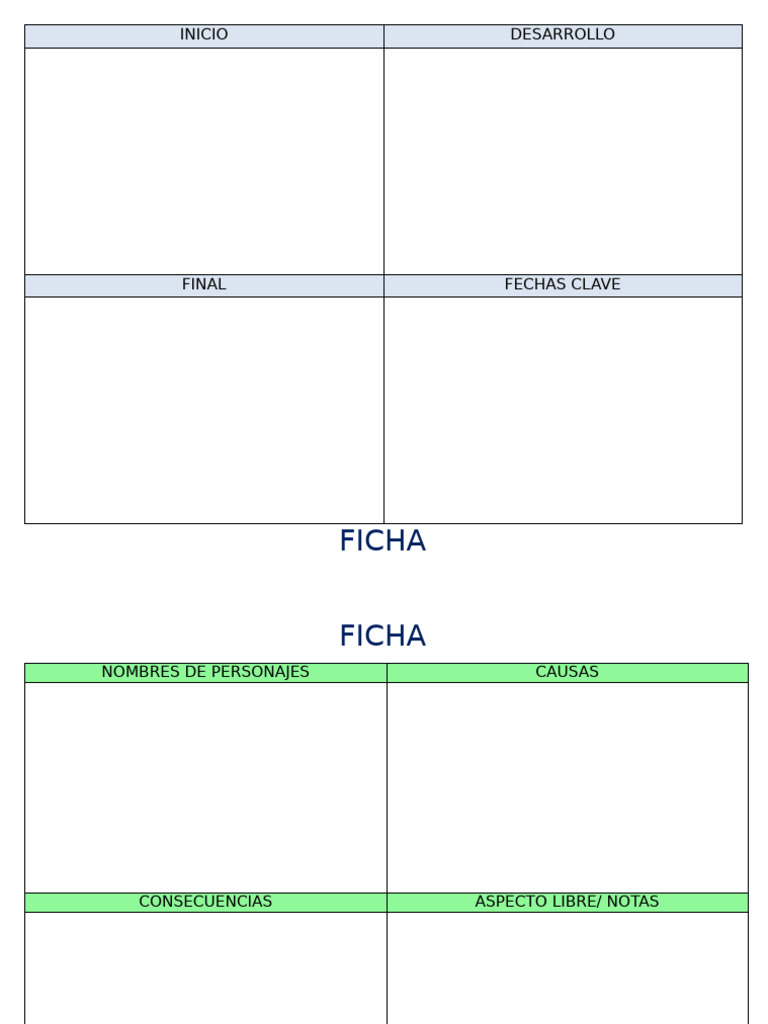 Ficha de Eventos Historicos | PDF