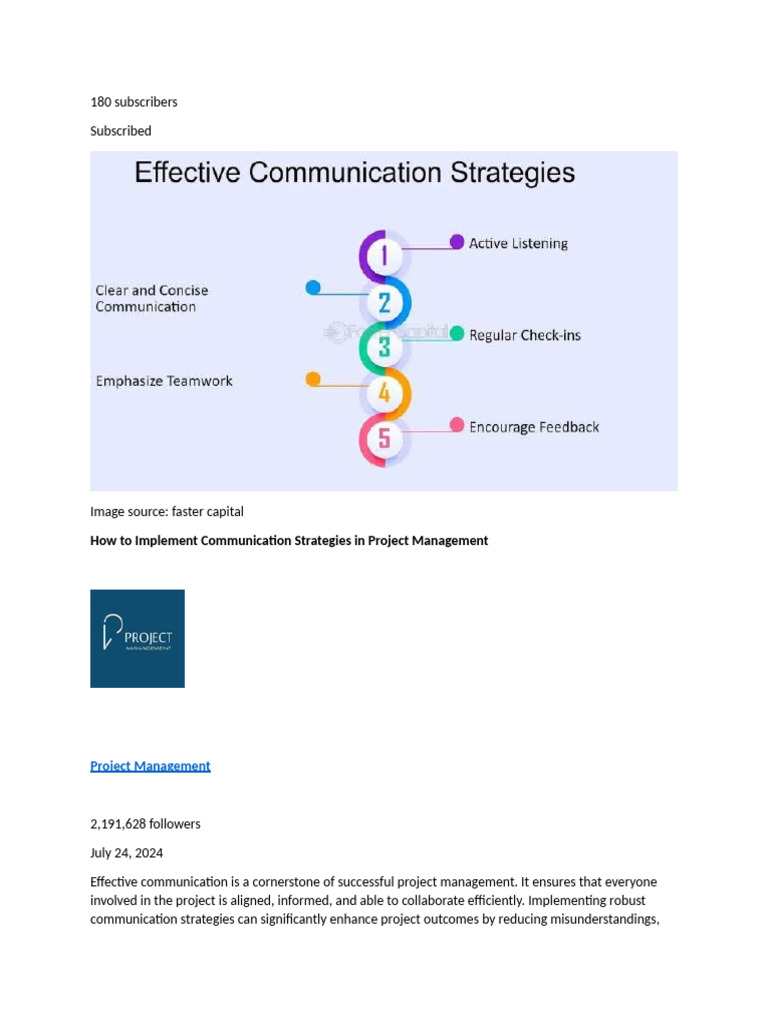Implement Communication Strategies in Project Management ch5 | PDF ...