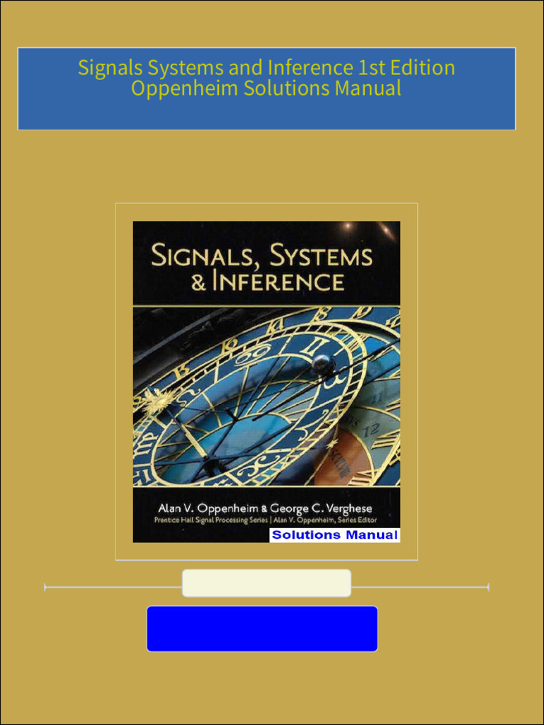 All chapter download Signals Systems and Inference 1st Edition ... All chapter download Signals Systems and Inference 1st Edition ...