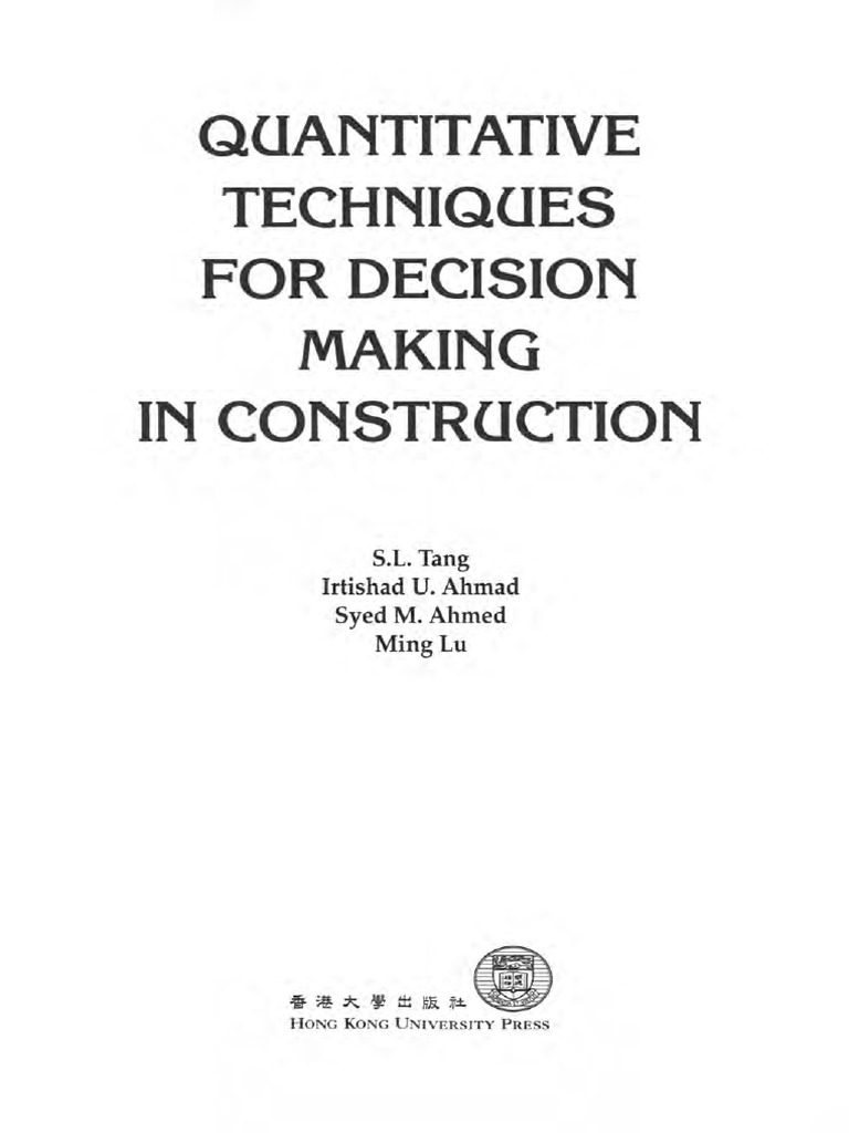 Quantitative Techniques of Decision Making | PDF