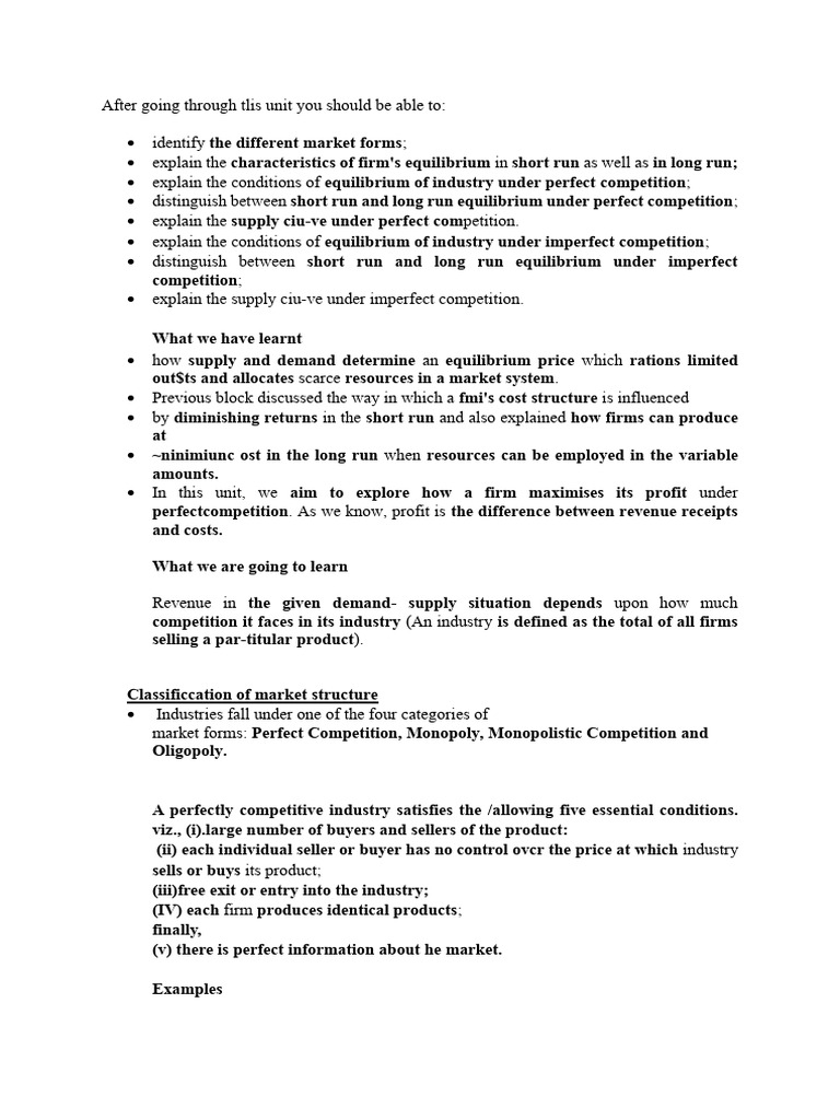 Market Structures: Perfect vs Imperfect Competition | PDF | Economic ...