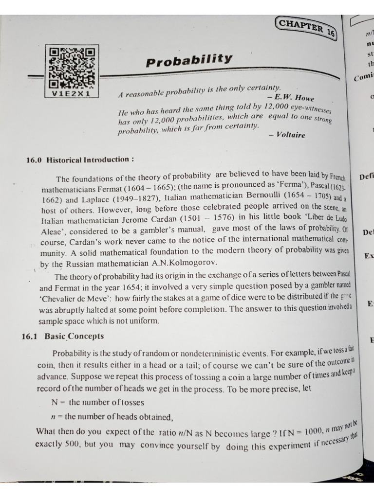 Probability Class 11 | PDF