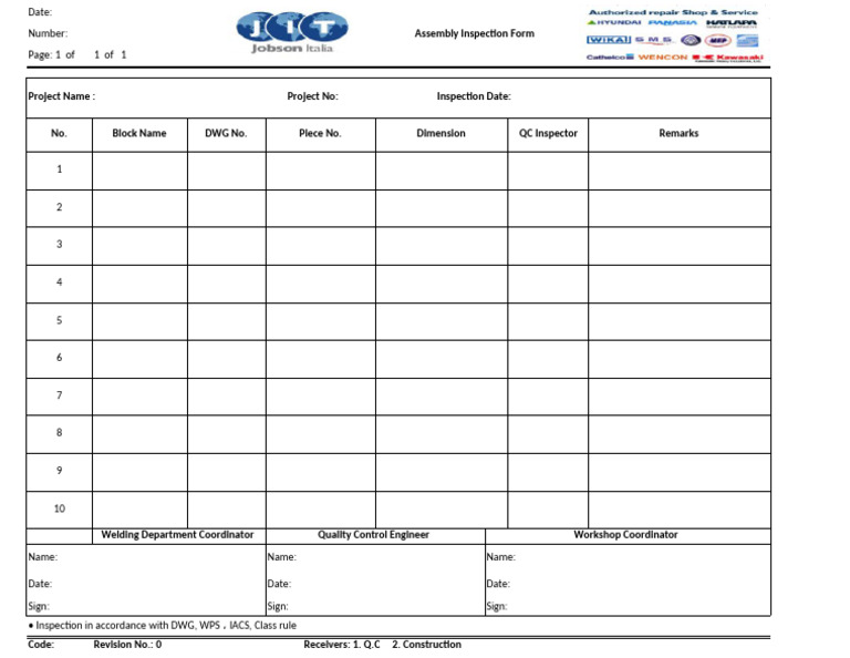 Assembly Inspection Checklist | PDF