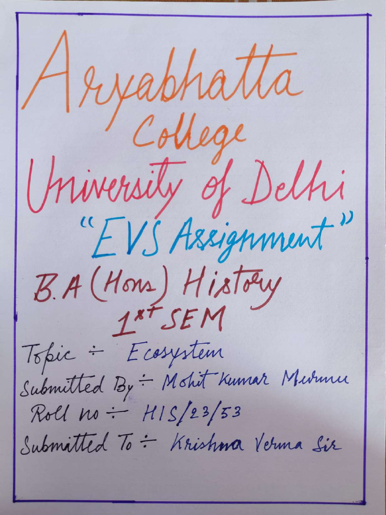 EVS Assignment - Ecosystem - Compressed | PDF