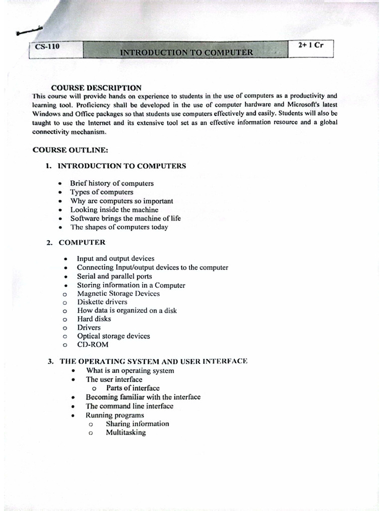 Computer Science Outline | PDF