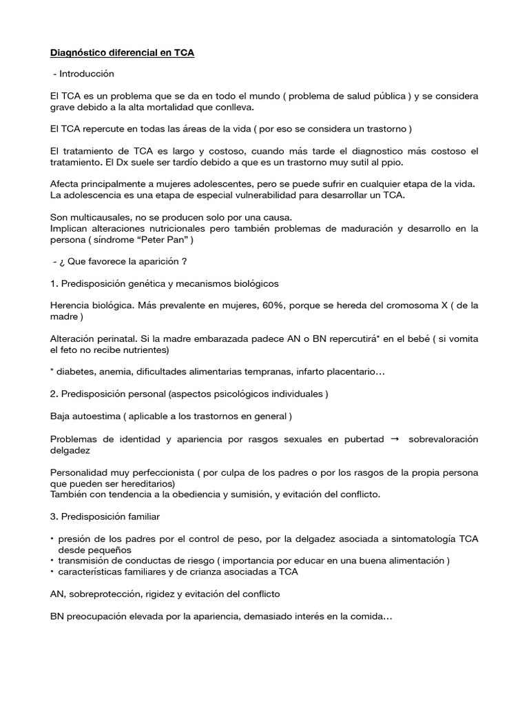Diagnostico Diferencial TCA | PDF