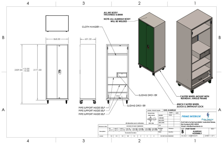Almirah Assembly | PDF | Pipe (Fluid Conveyance) | Mechanical Engineering