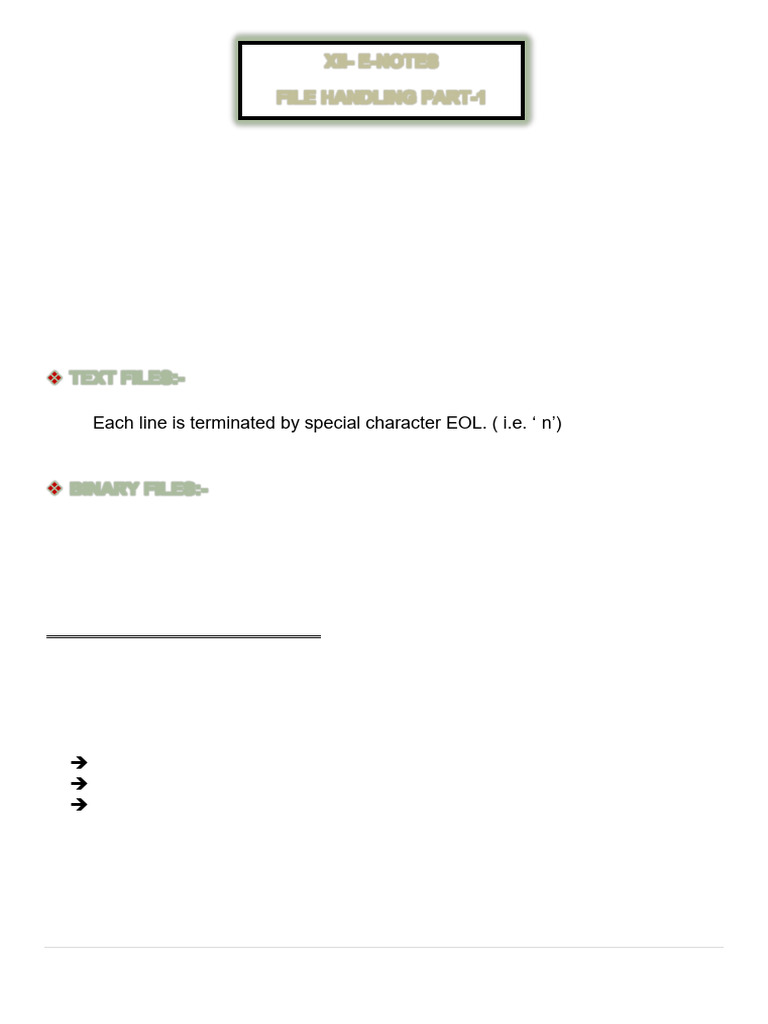 FILE HANDLING PART 1 2024 | PDF | Comma Separated Values | Computer File