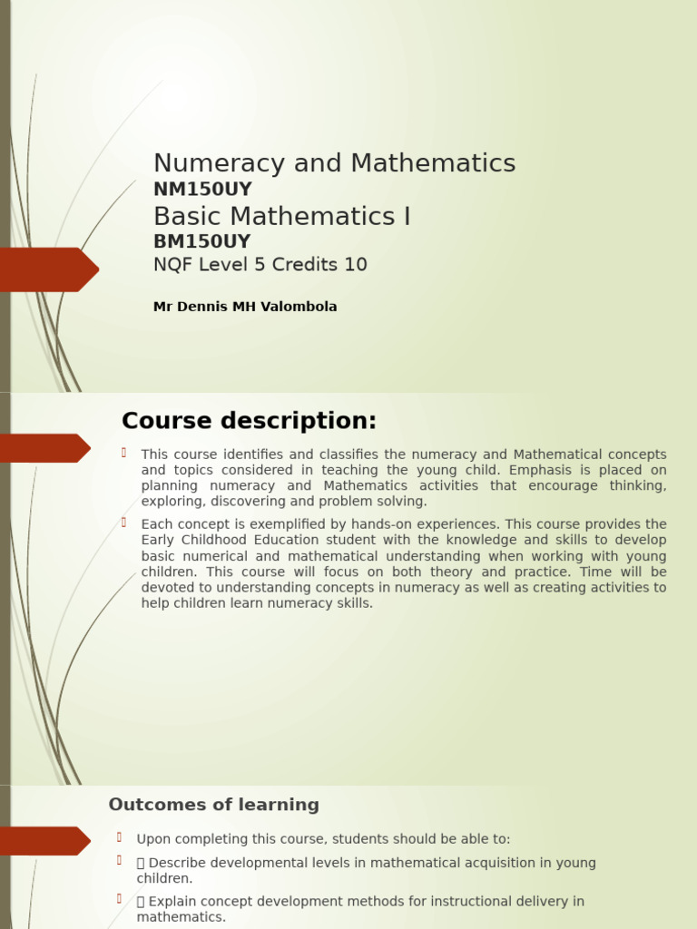 Basic Mathematics I | PDF | Mathematics | Learning