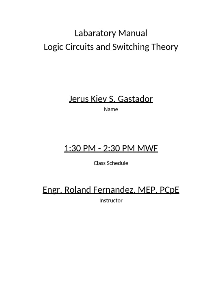 Labaratory Manual | PDF