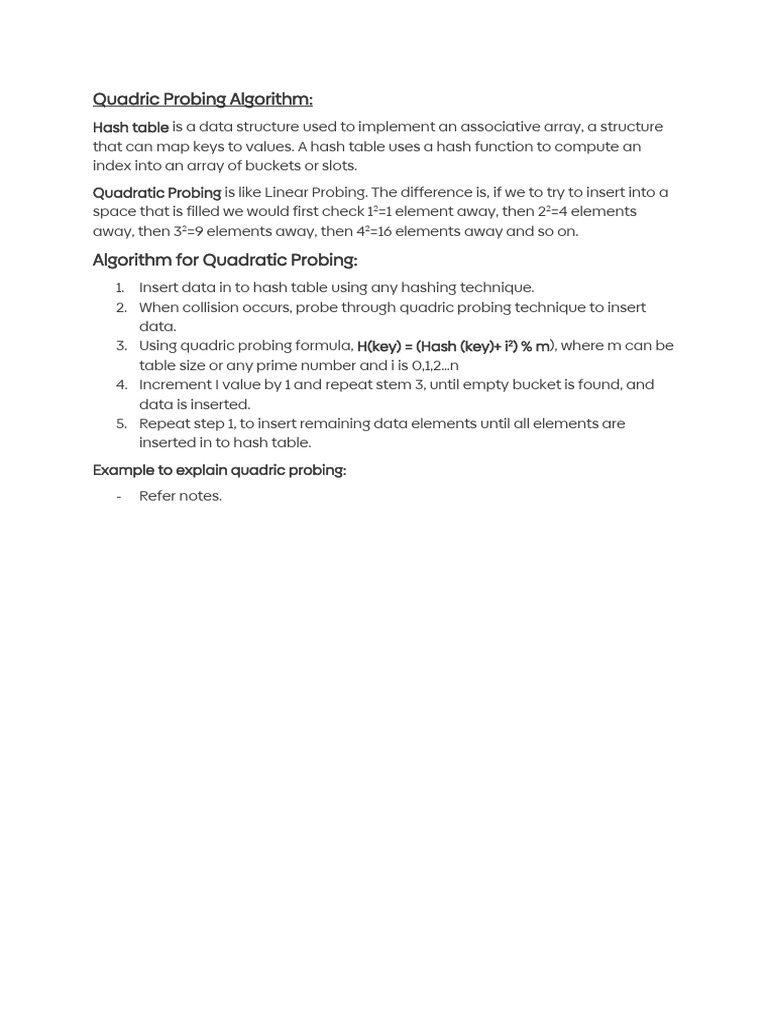 Quadric Probing Algorithm | PDF