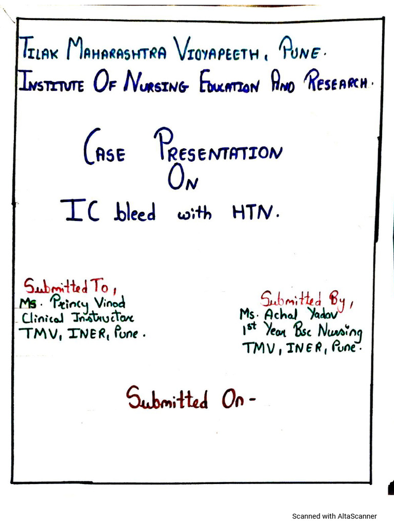 Case Presentation On Ic Bleed With HTN | PDF