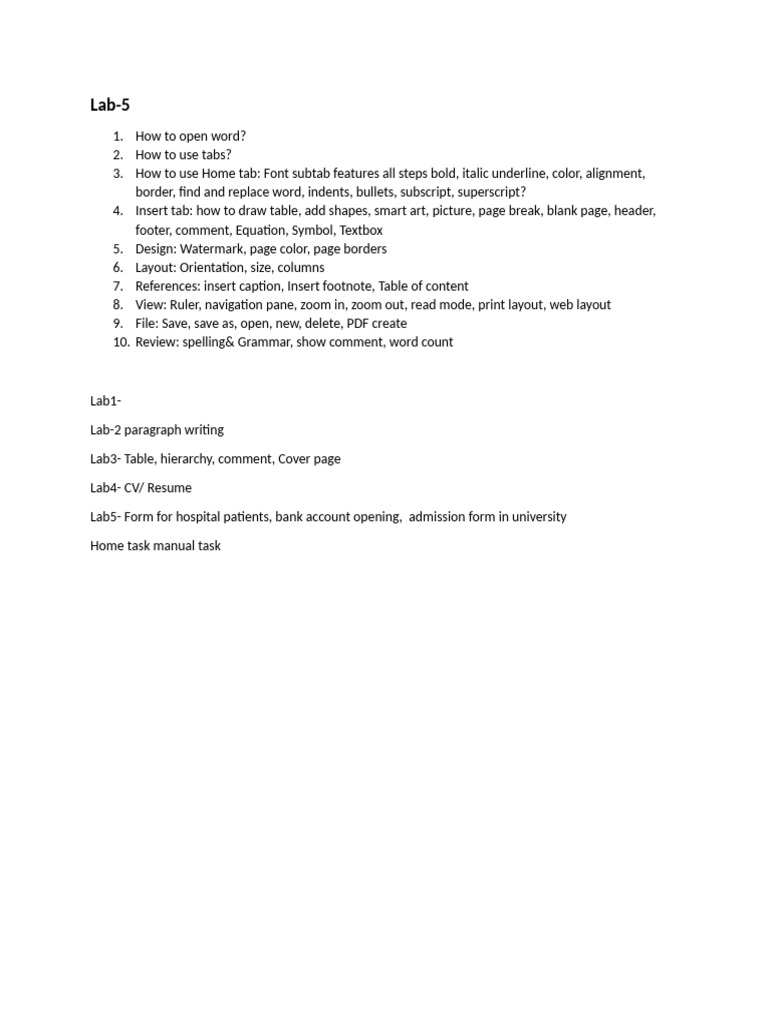 How To Open Word Lab1-4 | PDF | Page Layout | Writing