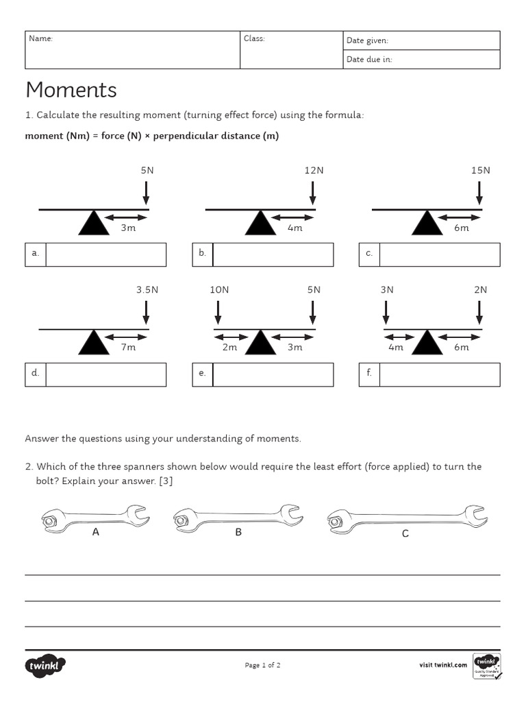 t3 SC 367 ks3 Moments Homework Activity Sheet | PDF
