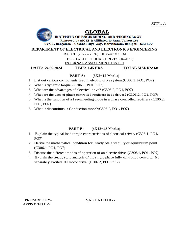 Ed Iat 1 Qp Pdf Steady State Electronics