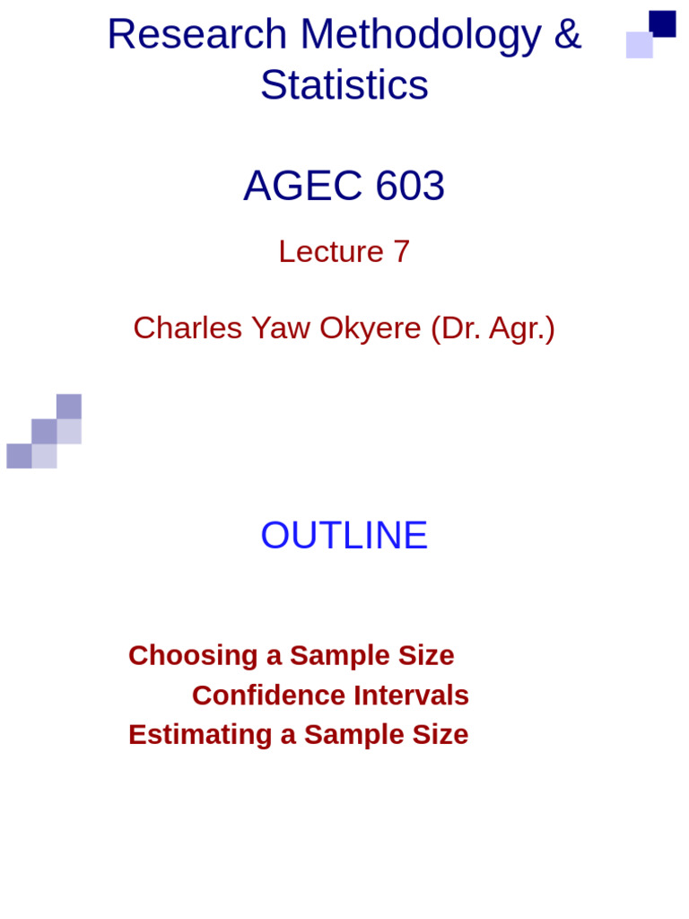 Research Methodology Lecture 7 | PDF | Sample Size Determination ... Research Methodology Lecture 7 | PDF | Sample Size Determination ...