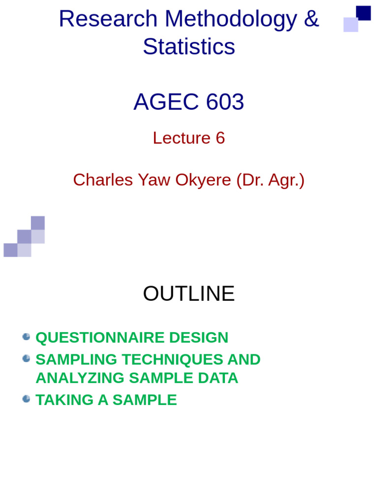 Research Methodology Lecture 6 | PDF | Sampling (Statistics) | Sample Size Determination