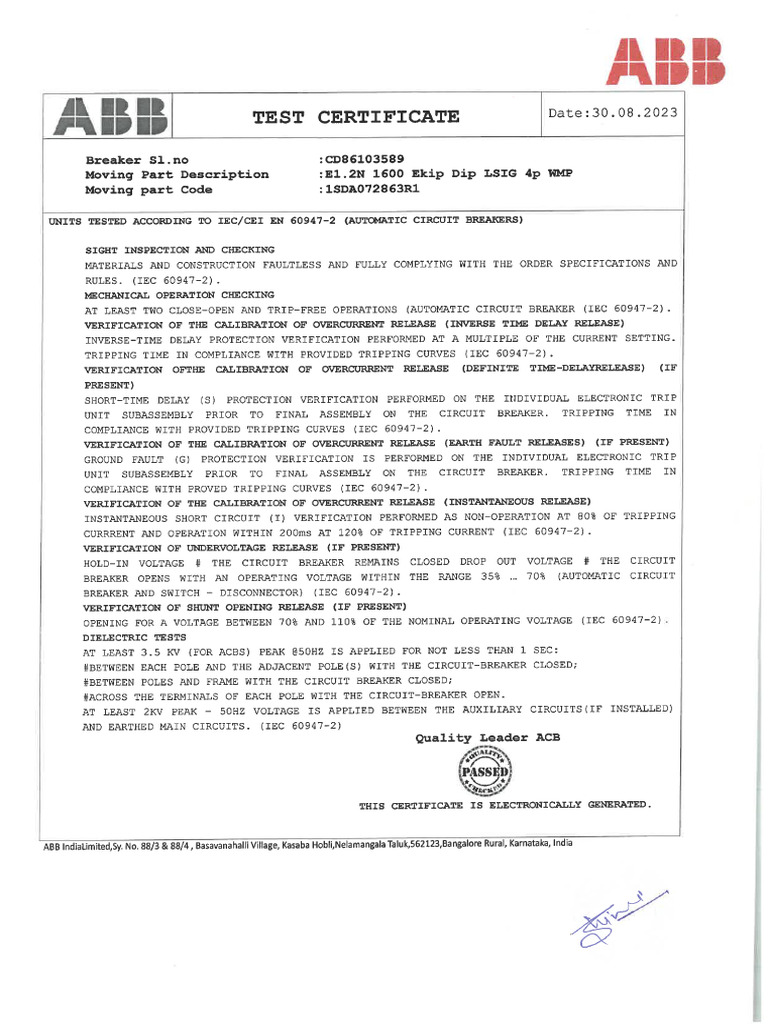 Acb Test Report | PDF