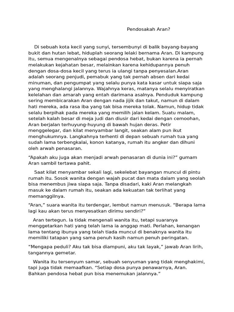 Cerpen Bahasa Indonesia - Dokumen | PDF