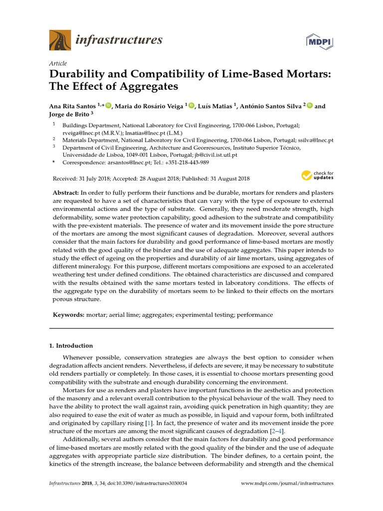 Durability and Compatibility of Lime Bas | PDF | Porosity | Limestone