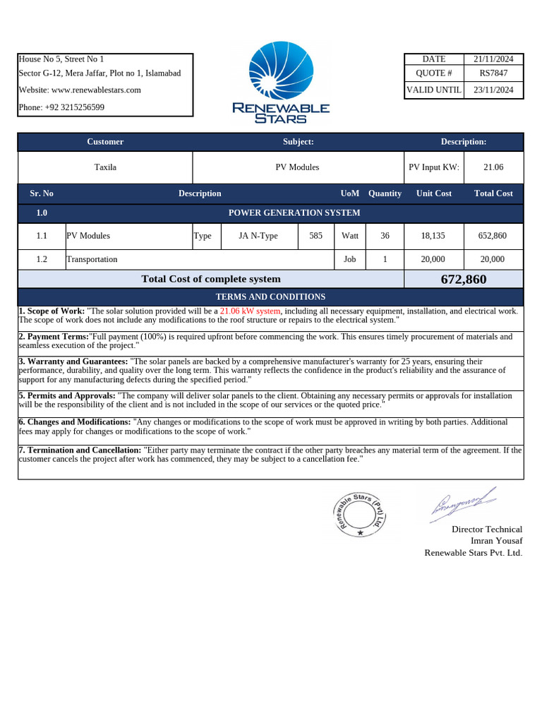 36 Panels Quotation | PDF | Solar Panel | Photovoltaics