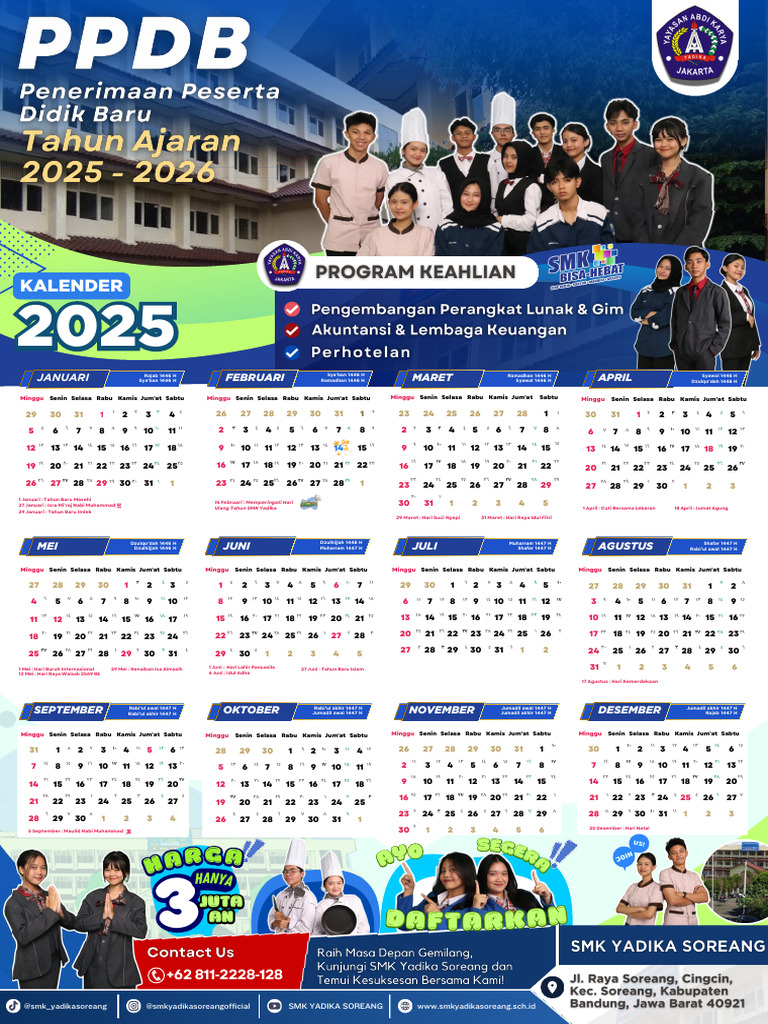 Kalender Yadika Soreang Tahun 2025:2026 - PPDB | PDF