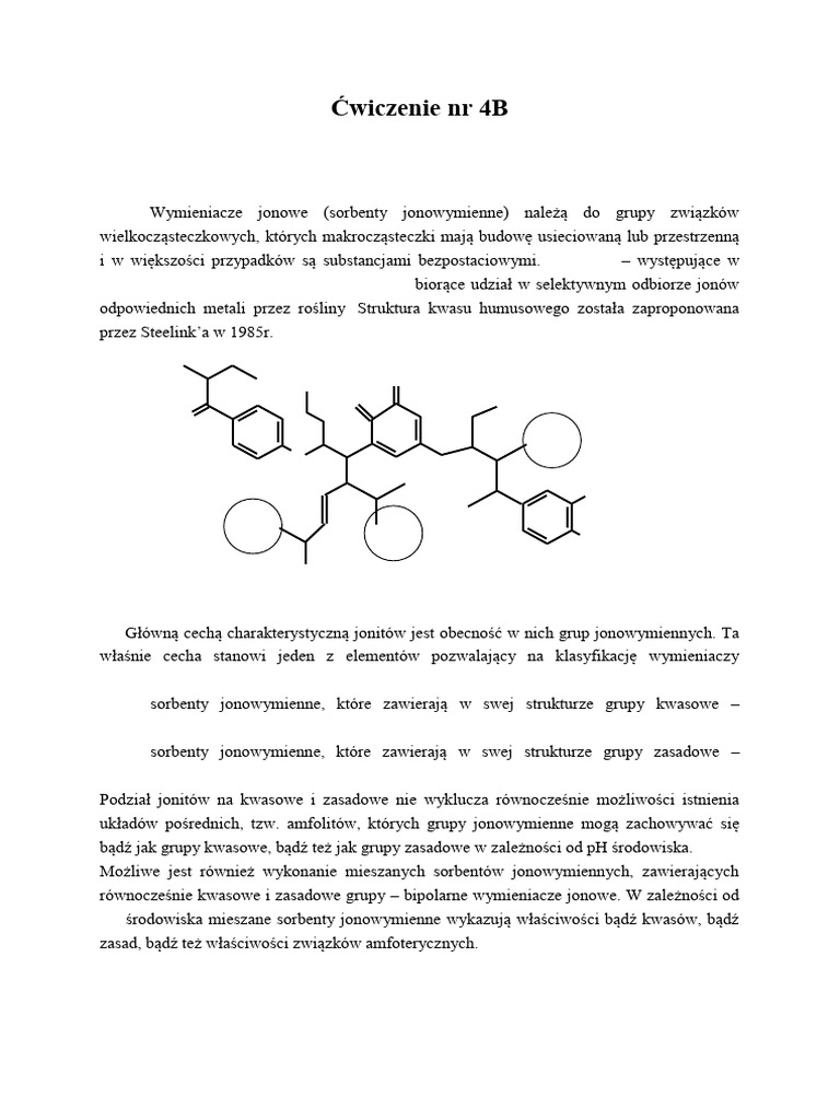 Lab - 4B - Synteza Kationitu | PDF