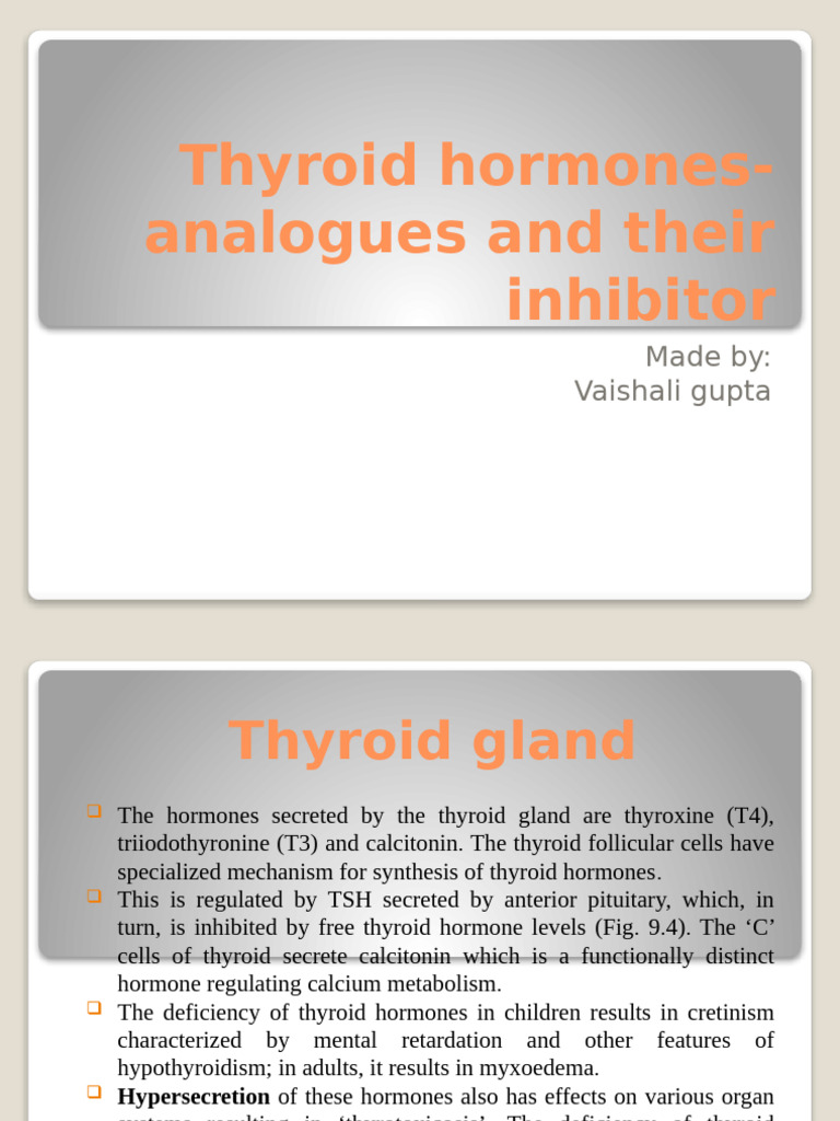 Thyroid Hormone Inhibitors Overview | PDF | Thyroid | Hyperthyroidism